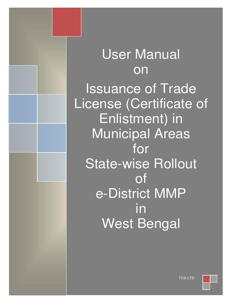 WB Edistrict User Manual Applicant Issuance of Trade License in ...