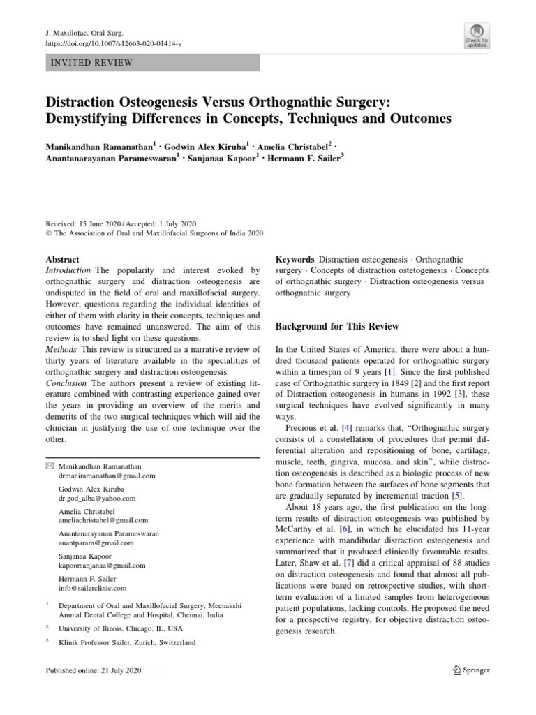 Distraction Vs OGSx | PDF | Surgery | Medical Specialties
