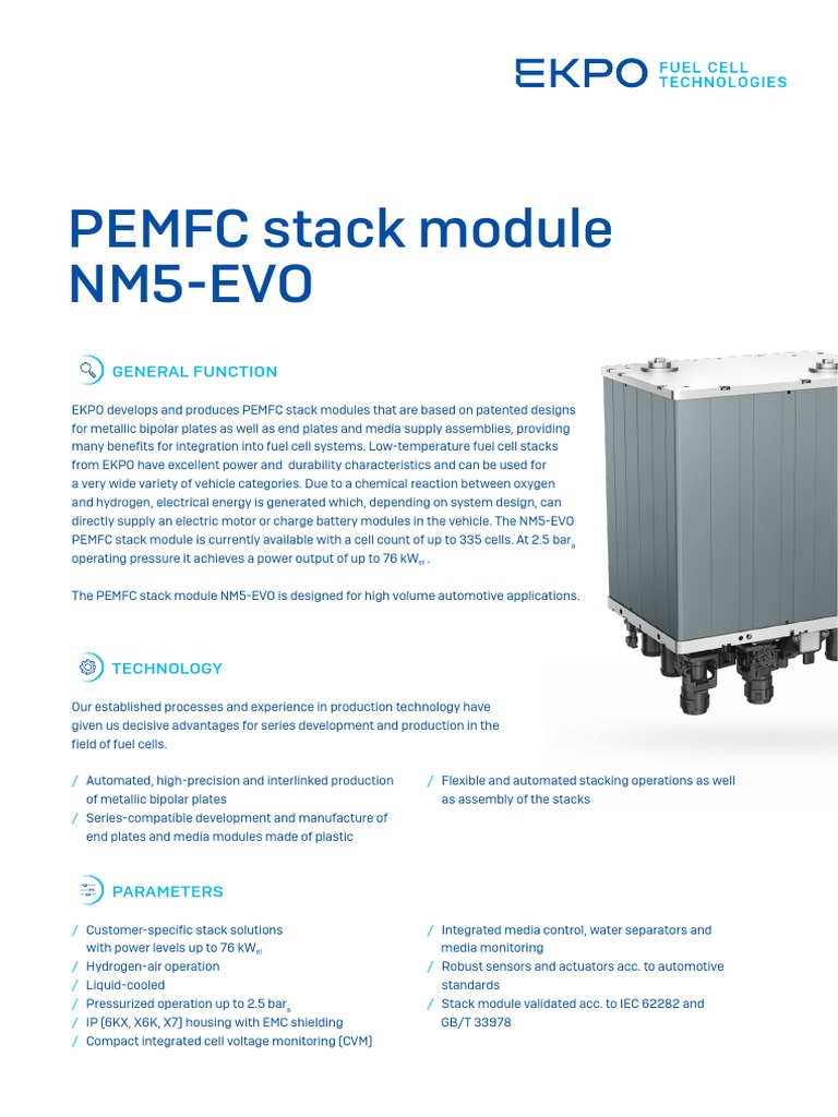 PEMFC Stack Module Nm5-Evo: General Function | PDF | Fuel Cell | Energy ...