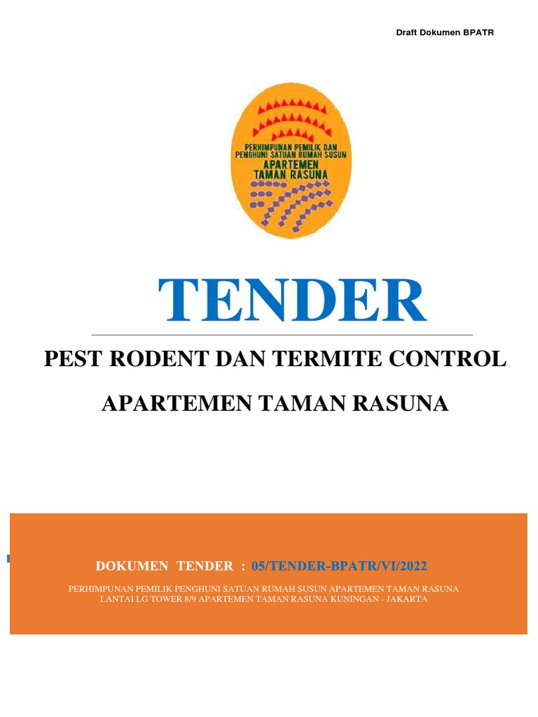 Draft Tor Tender Pest & Termite Control | PDF