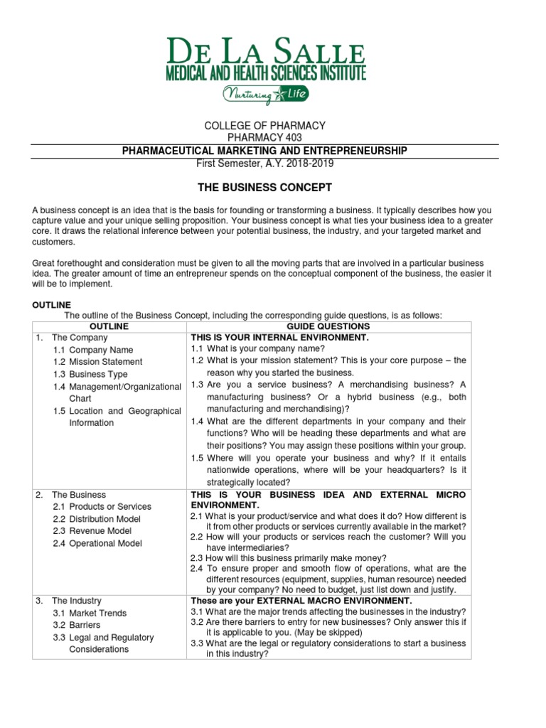 Week 5 - The Business Concept Guidelines | PDF | Market (Economics ...