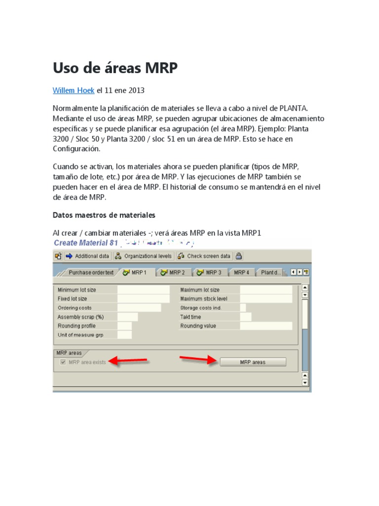 PP-Uso de Áreas MRP | PDF | Planificación | Planificación de recursos ...