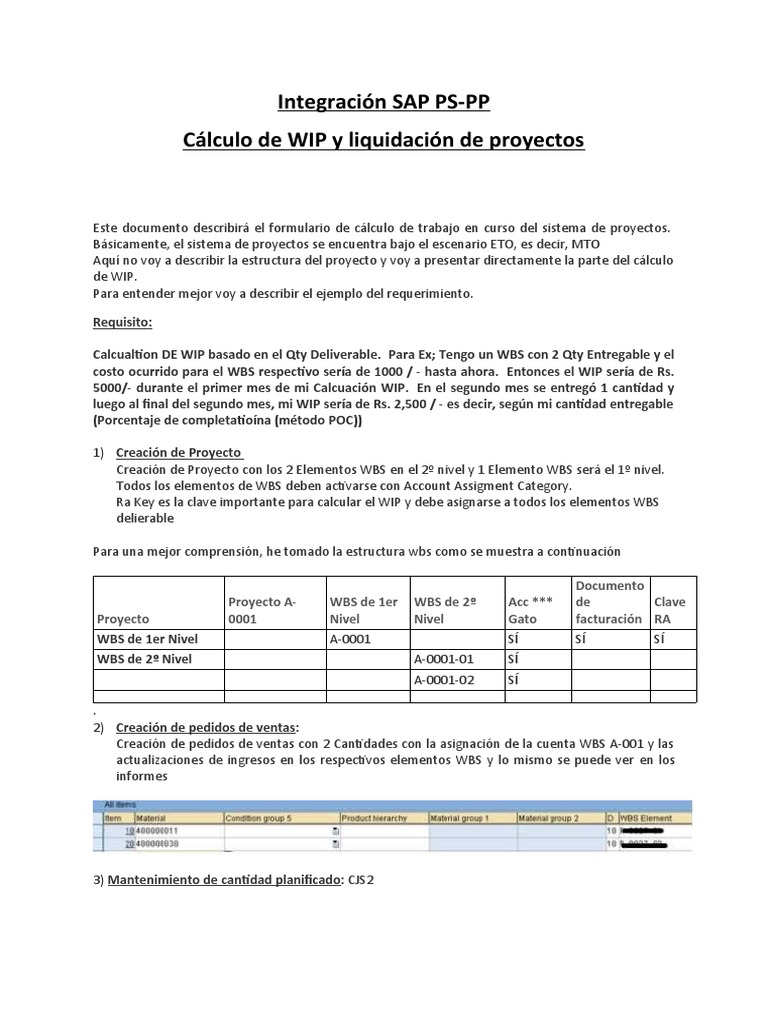 SAP PS PP Integración WIP | PDF | Informática SAP PS PP Integración WIP | PDF | Informática