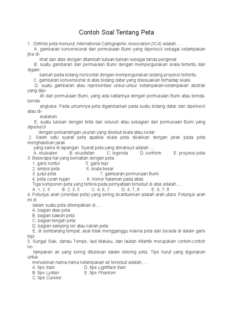 SKB Contoh Soal Tentang Peta | PDF