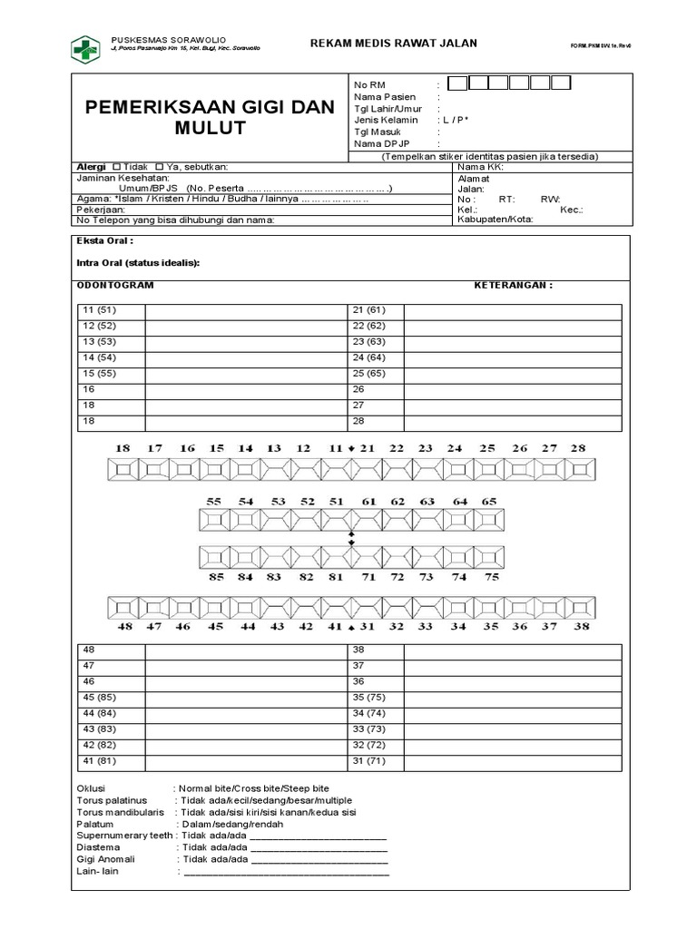 RM Pemeriksaan Gigi | PDF