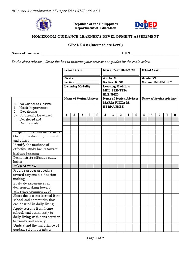 3-SF10-Proposed-Intermediate-Level-G4-6-HG-Assessment-Template | PDF ...