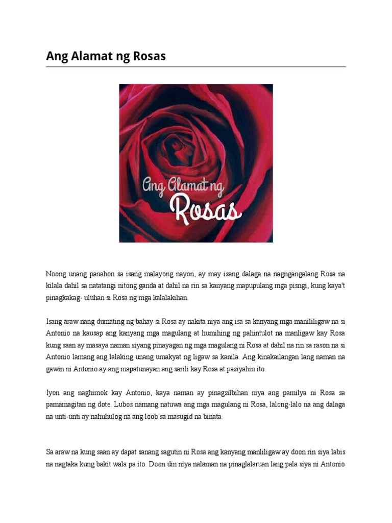 Ang Alamat NG Rosas | PDF