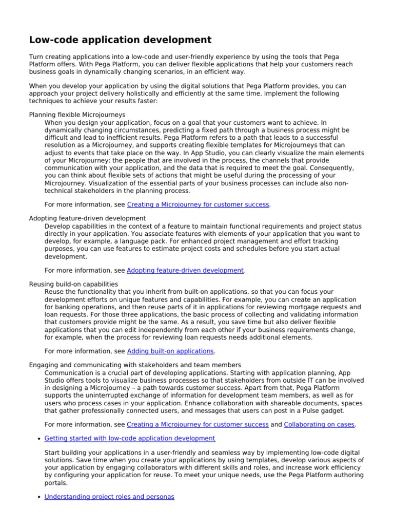 Pega Low Code Application Development | PDF | Software Development ...