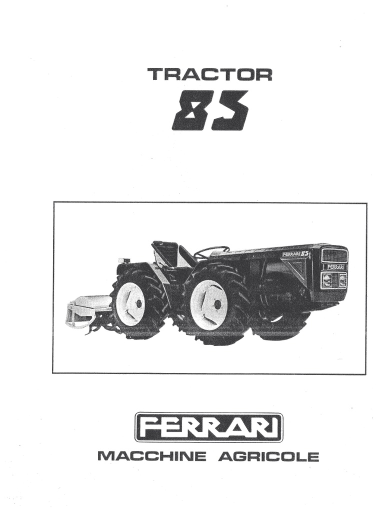 Manual Ferrari Tractor 85 | PDF