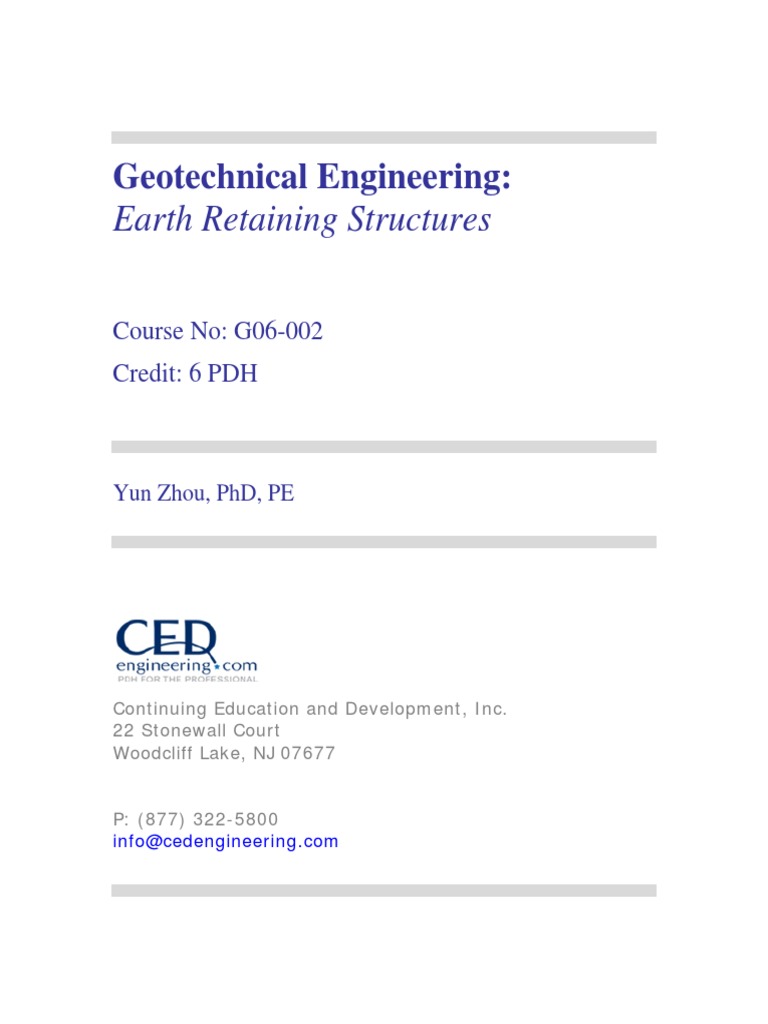 Geotechnical Engineering Earth Retaining Structures R1 | PDF ...