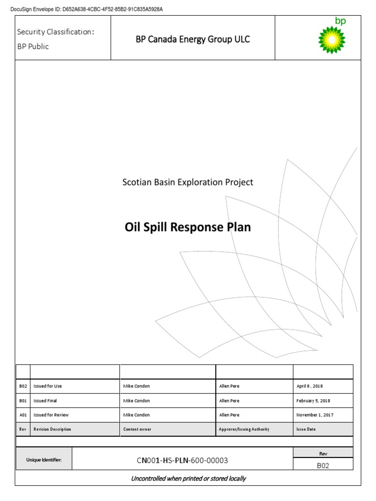 oil-spill-response-plan-bo2-april-2018-redacted | PDF | Oil Spill | Bp