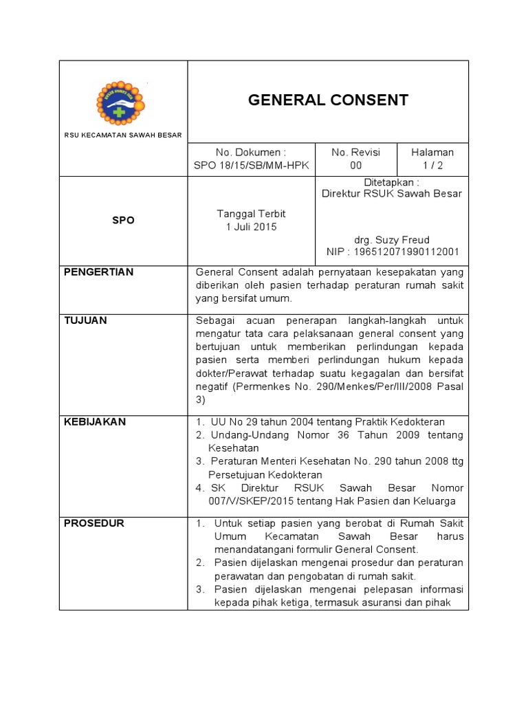 18 Sop General Consent | PDF | Pengembangan Diri