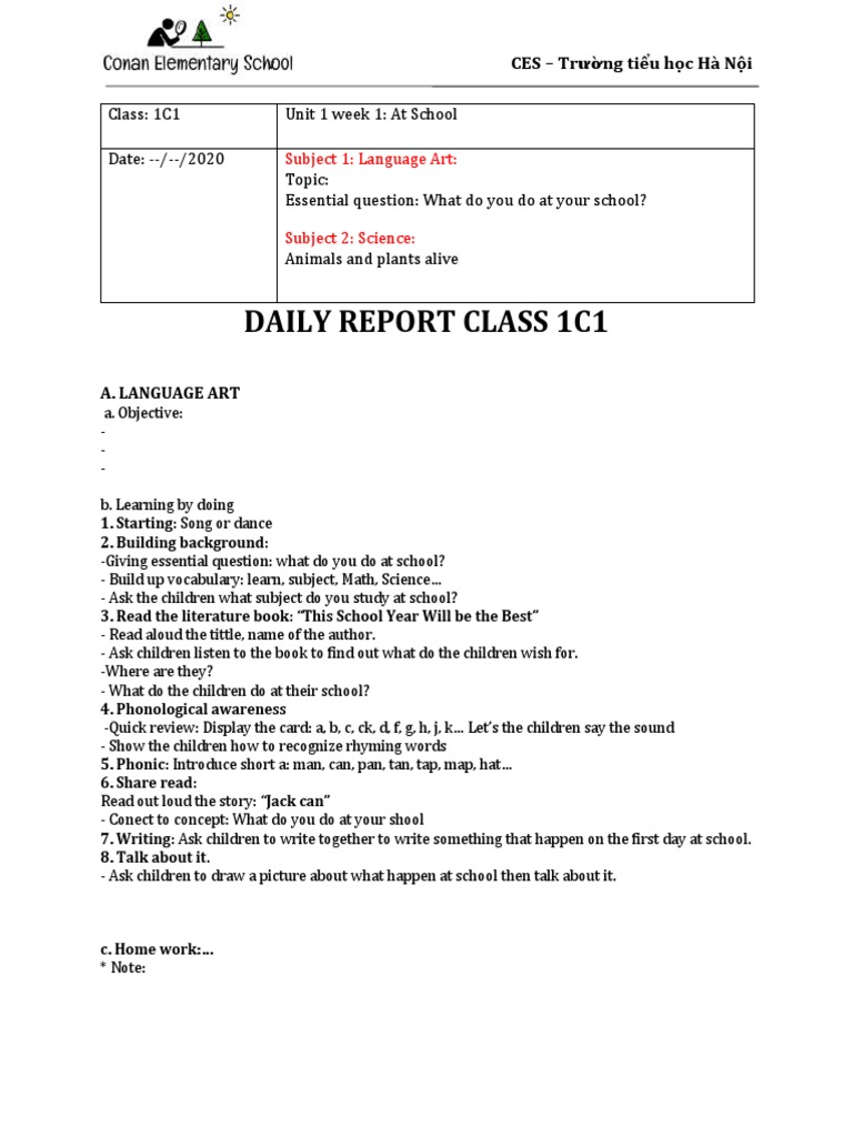Daily Report Class 1C1 | PDF | Learning | Cognitive Science