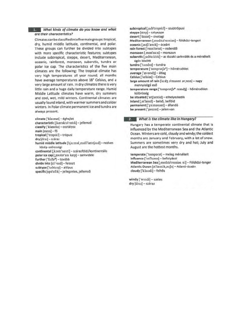 Weather and Climate 23 Topics For Teenagers | PDF