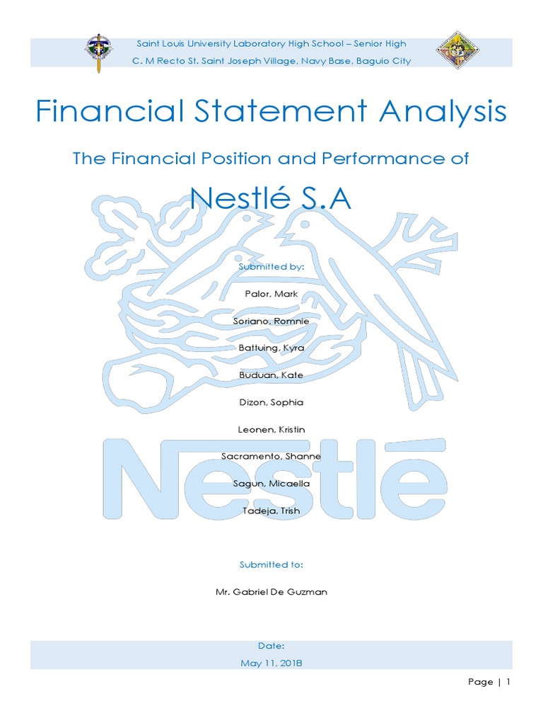 Nestlé Financial Analysis | PDF | Equity (Finance) | Nestlé