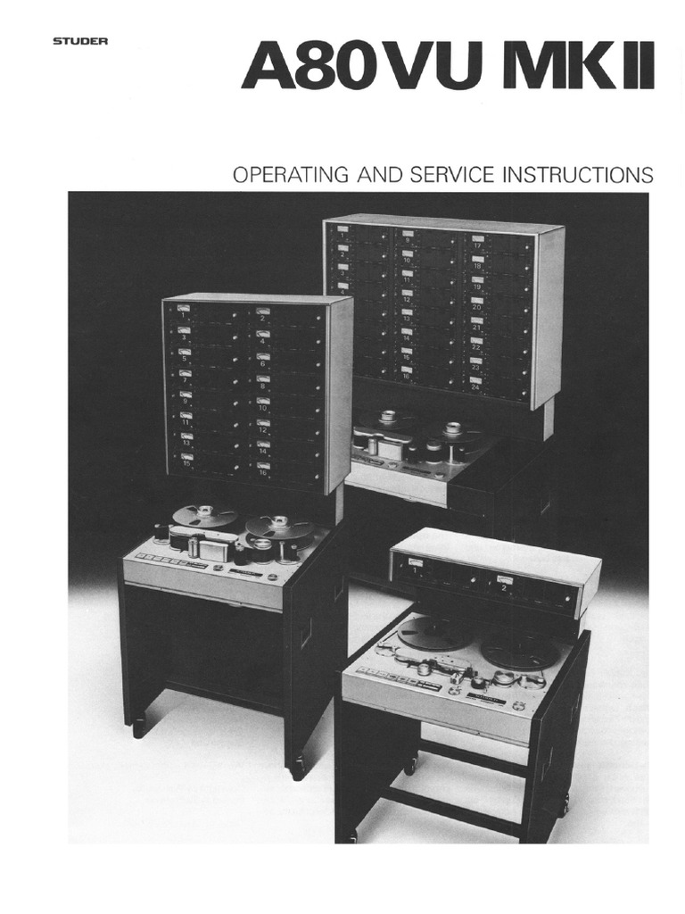 Studer A80 Manual | PDF