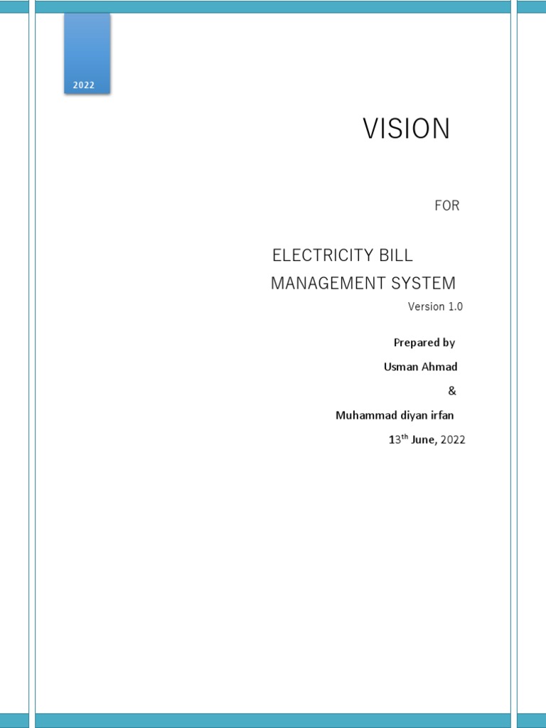 Vision: Electricity Bill Management System | PDF | Employment ...