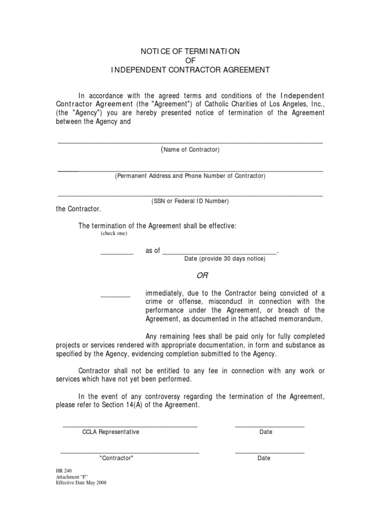 Basic Notice Agreement Example | PDF