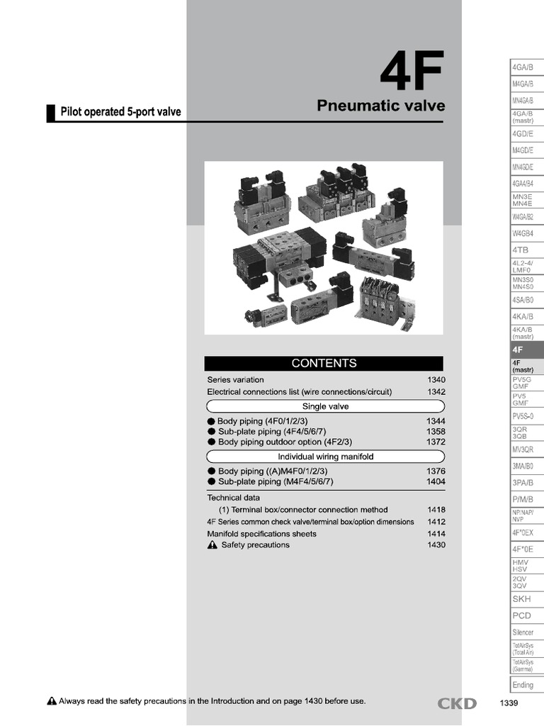 CKD Solenoid Valves 5 Port Large | PDF