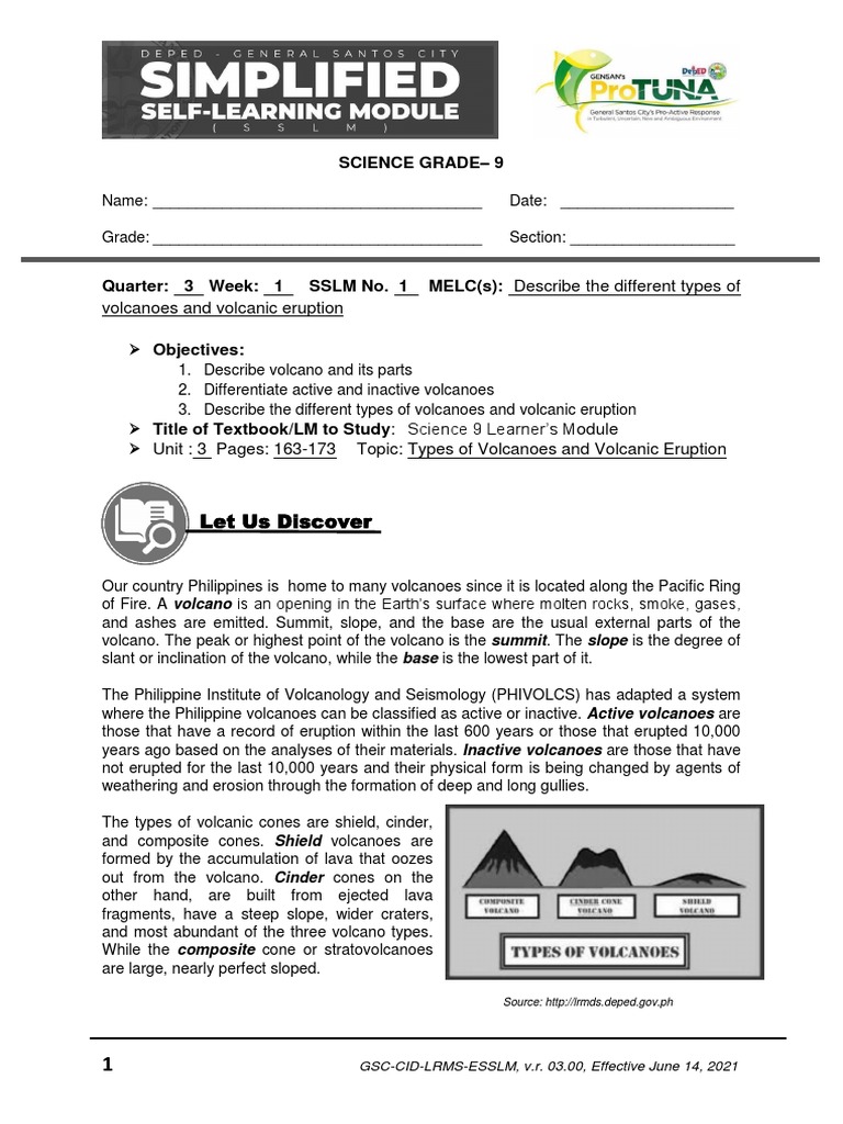 Grade 9 Volcanoes Study Guide | PDF | Volcano | Types Of Volcanic Eruptions