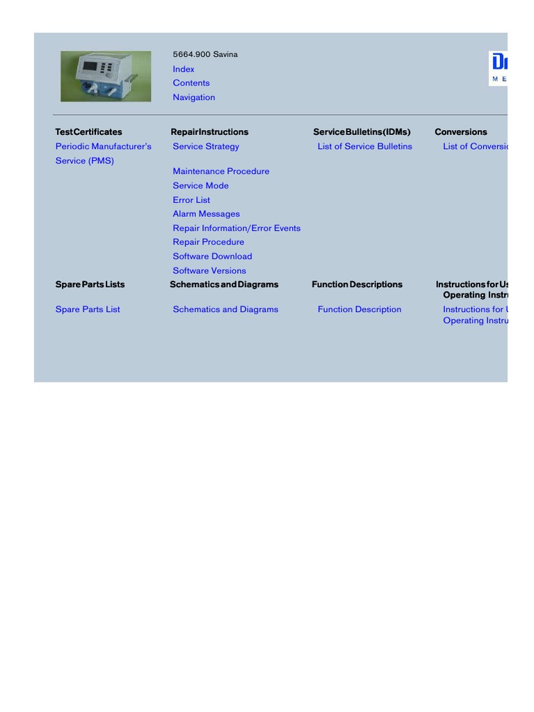 Dräger Savina Service Manual | PDF | Valve | Manufactured Goods Dräger Savina Service Manual | PDF | Valve | Manufactured Goods