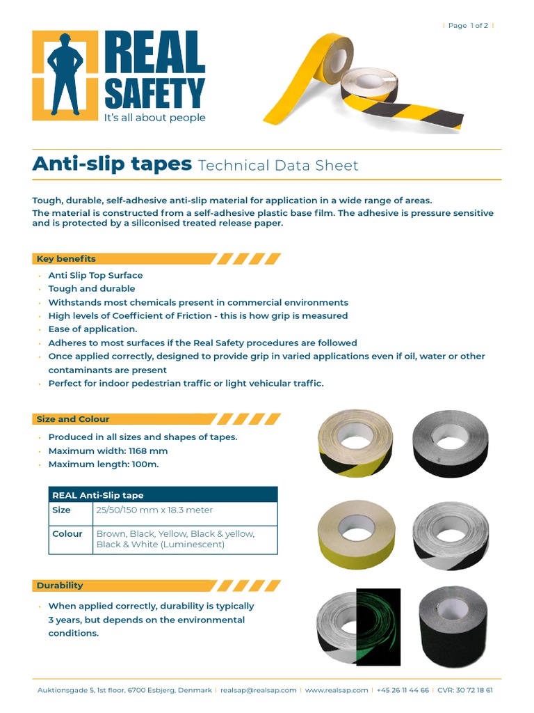 Anti-Slip Tapes: Technical Data Sheet | PDF | Friction | Materials