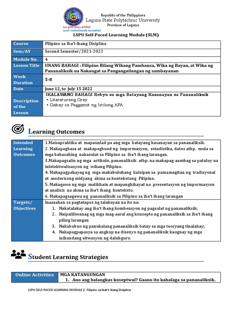 Fildis Module 4 | PDF