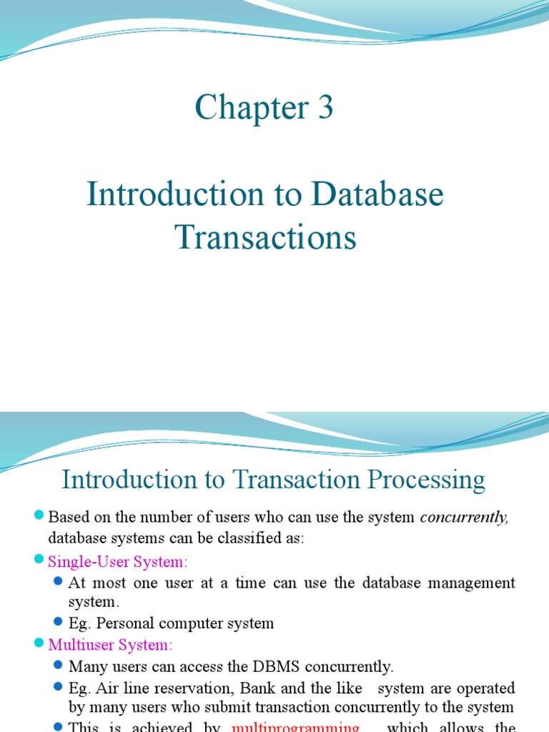Introduction To Database Transactions | PDF | Database Transaction | Process (Computing)