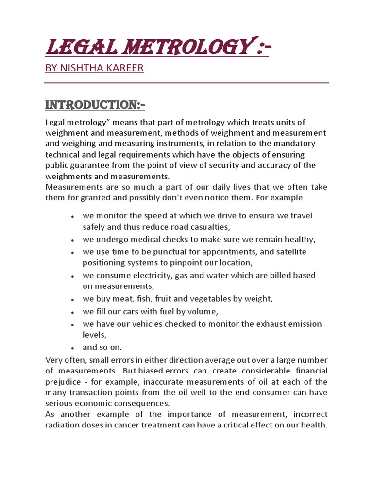 Legal Metrology | PDF | Metrology | Fine (Penalty)
