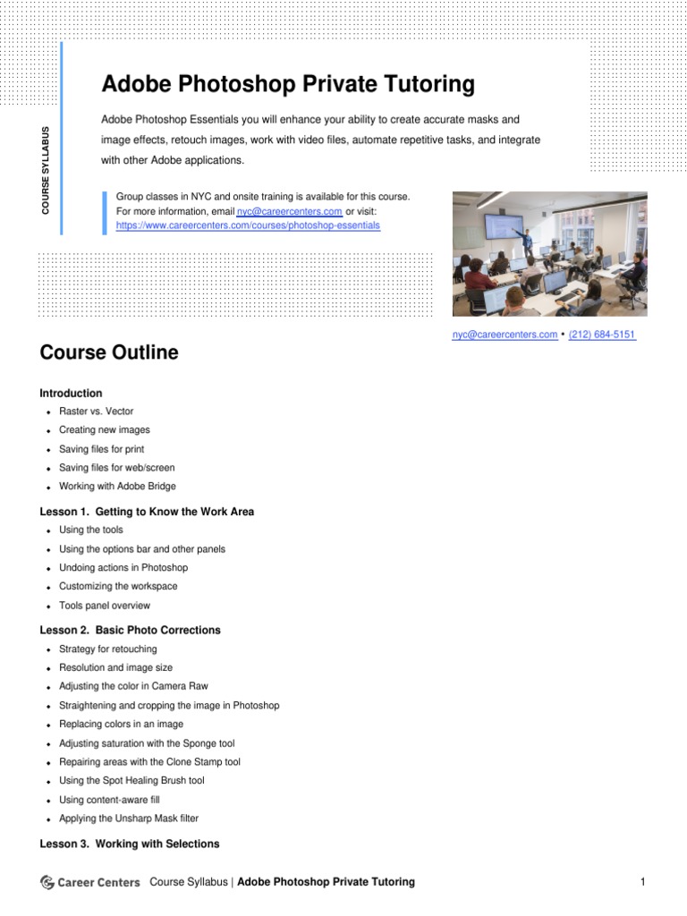 Photoshop Essentials Course Outline | PDF | Adobe Photoshop | Computer ...