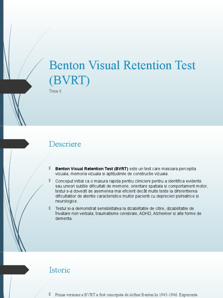 Benton Visual Retention Test - Tema 6 | PDF