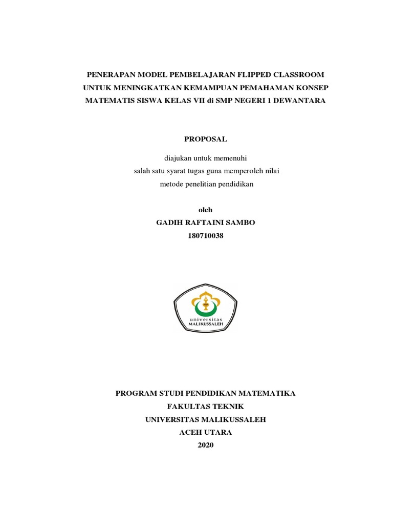 Gadih Raftaini.180710038 - Tugas Proposal Metopen - A2 | PDF