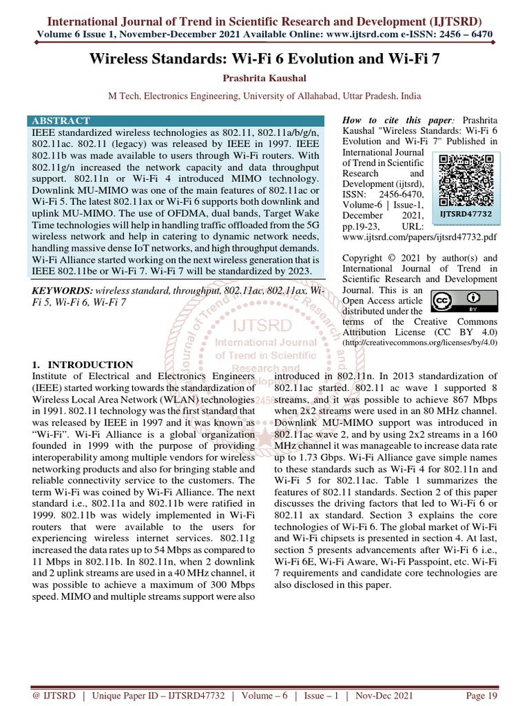 Wireless Standards Wi Fi 6 Evolution and Wi Fi 7 | PDF | Ieee 802.11 ...