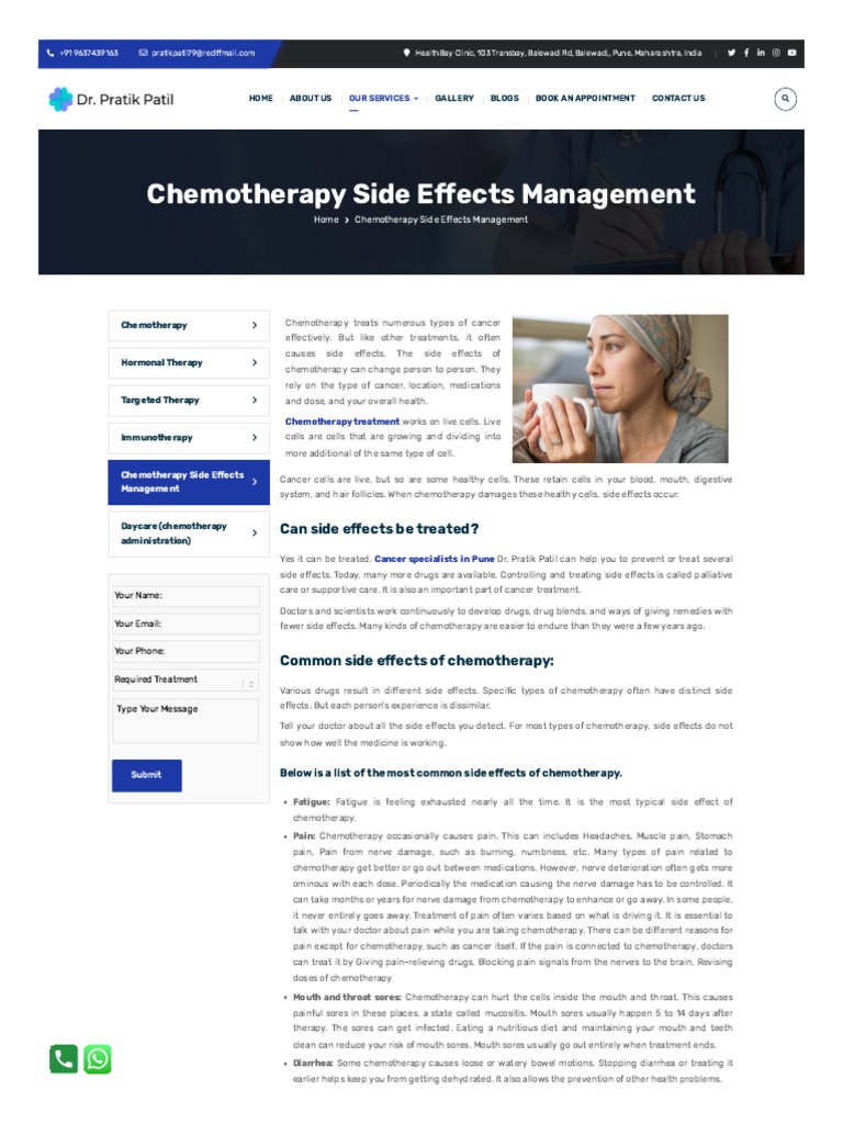 Chemotherapy Side Effects Management Dr. Pratik Patil | PDF ...