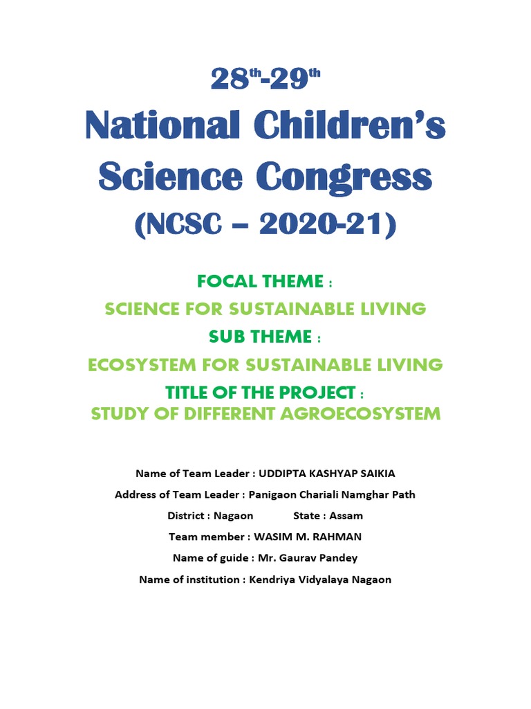 NCSC PROJECT | PDF | Agriculture | Rice