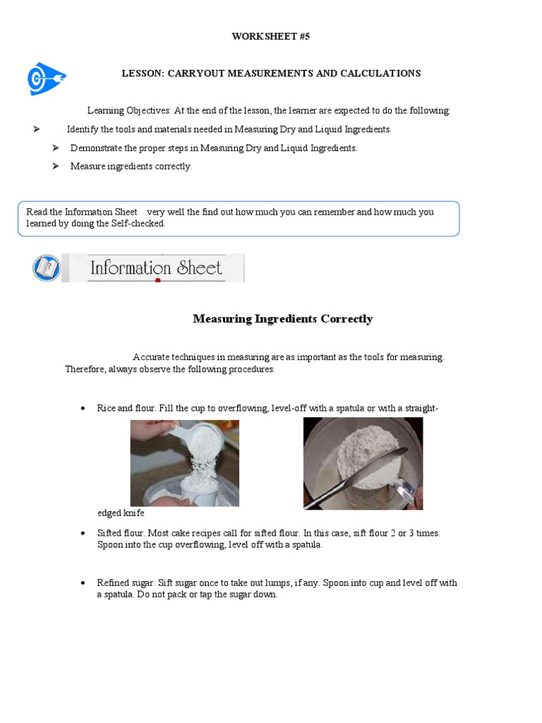 Worksheet#5 | PDF | Weighing Scale | Dishwasher