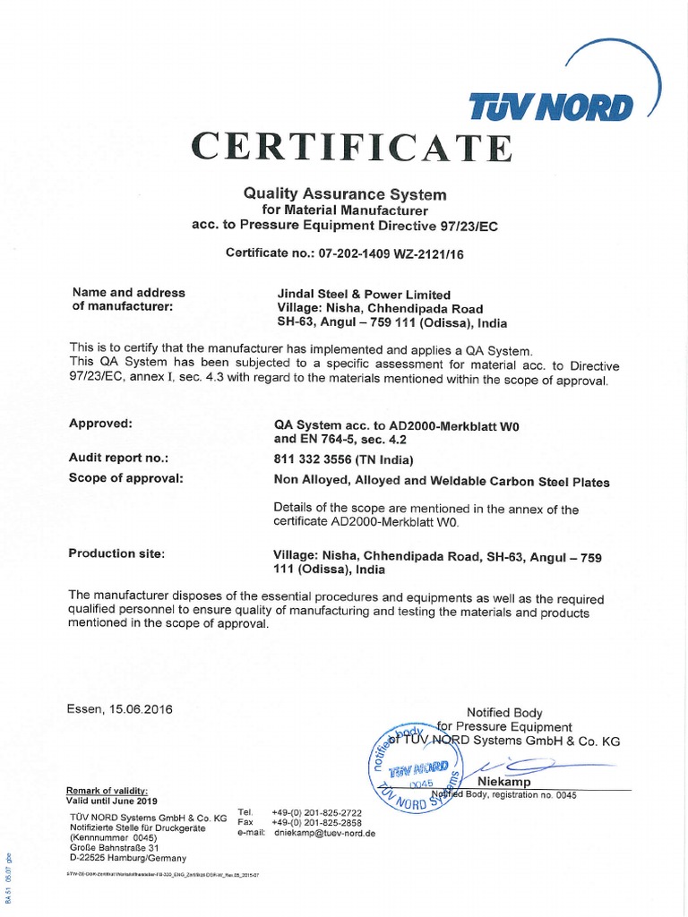 QAP Certificate | PDF