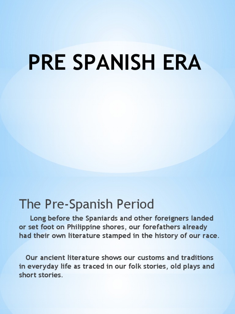 elape-PRE SPANISH ERA | PDF | Epic Poetry
