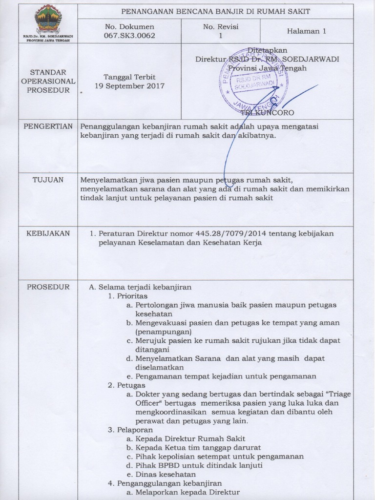 SOP Penanganan Banjir | PDF