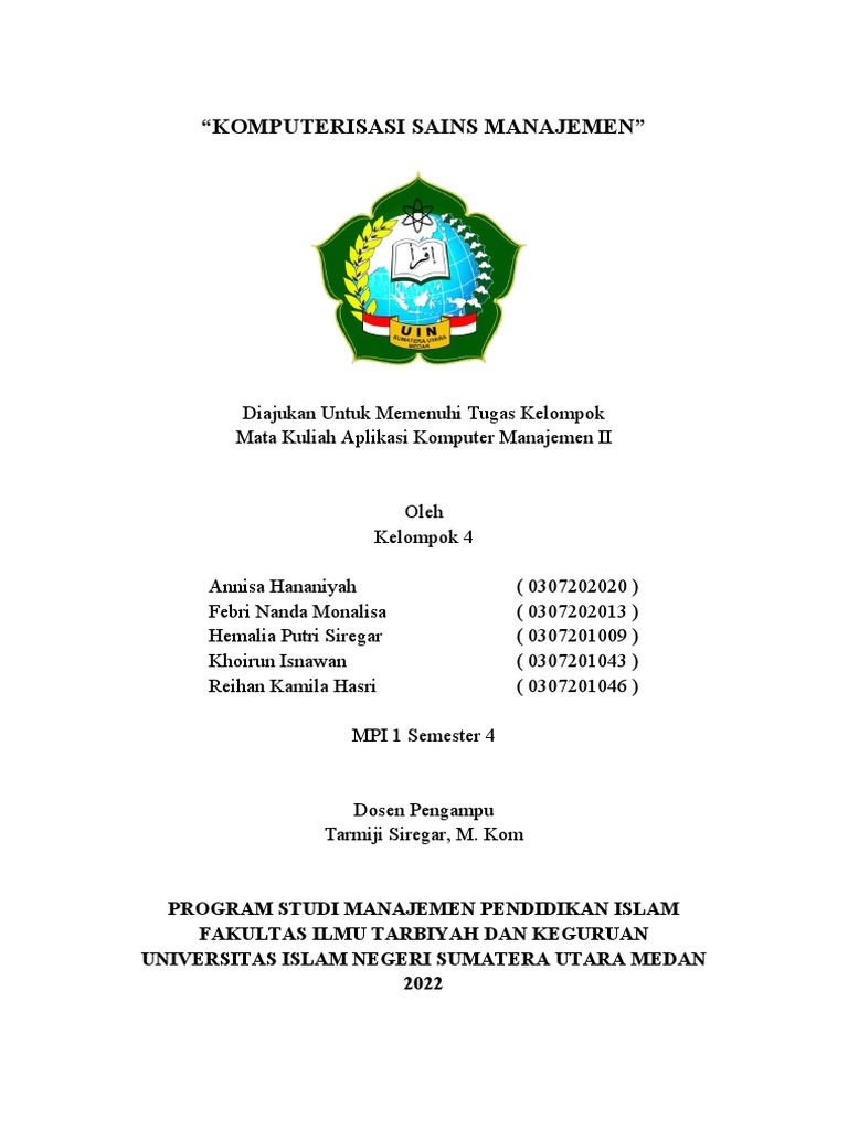 Kelompok 4 Apk Komputer Manajemen II MPI-1 SM 4 | PDF