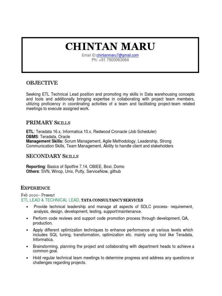 Chintan Maru: Objective | PDF | Scrum (Software Development) | Information Technology