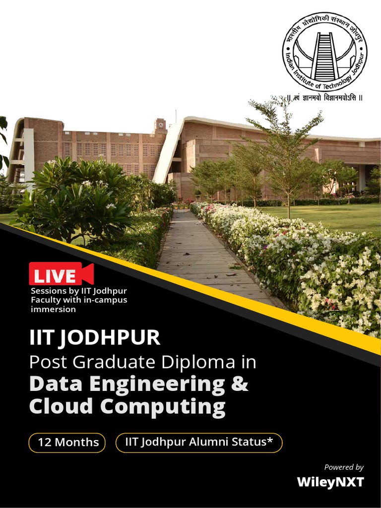 Iit Jodhpur Data Engineering & Cloud Computing: Post Graduate Diploma in | PDF | Big Data ...