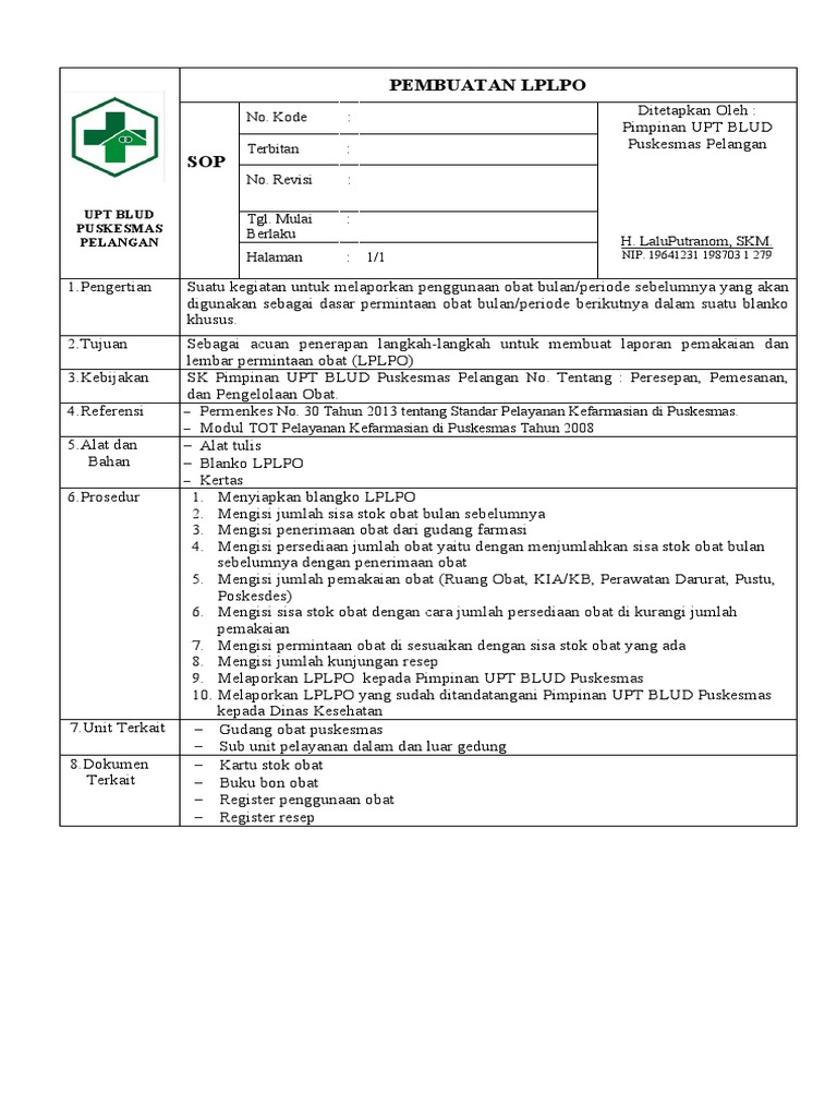 Sop Lplpo | PDF | Pengembangan Diri | Kesehatan Holistik