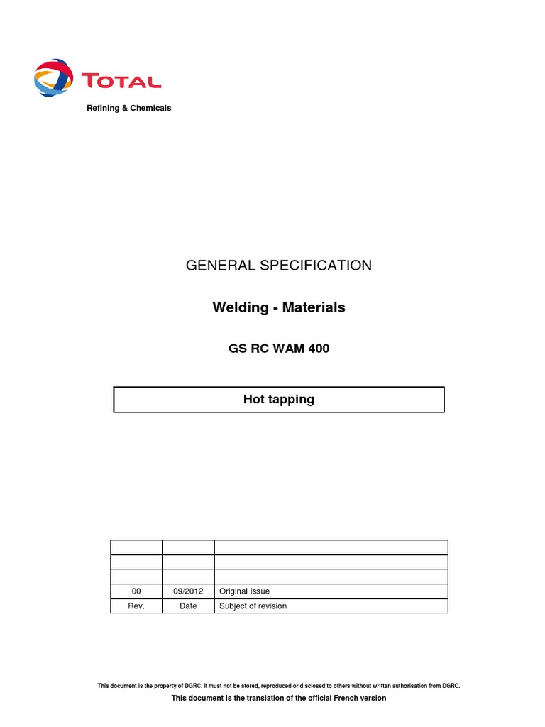 General Specification: Welding - Materials | PDF | Construction | Welding