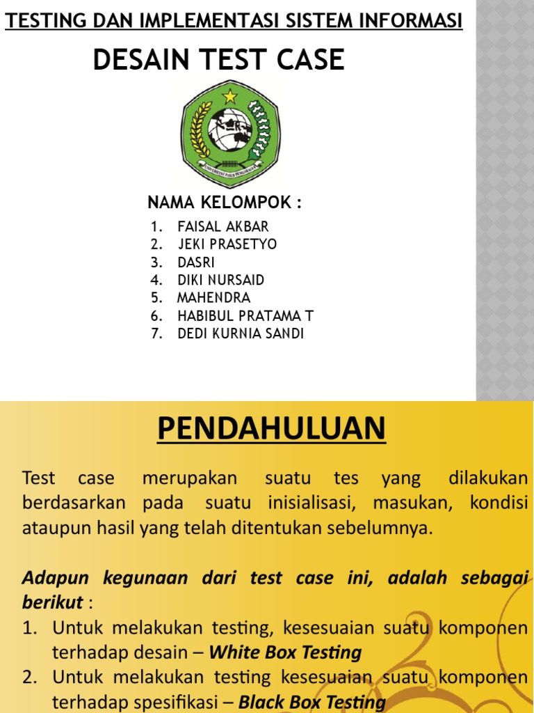 Desain dan Implementasi Test Case | PDF | Komputer