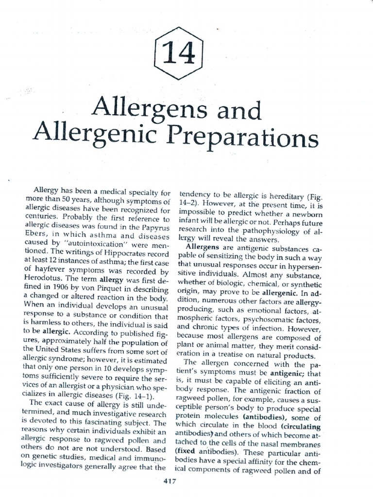 Allergenic and Allergenic Preparations | PDF | Allergy | Allergen