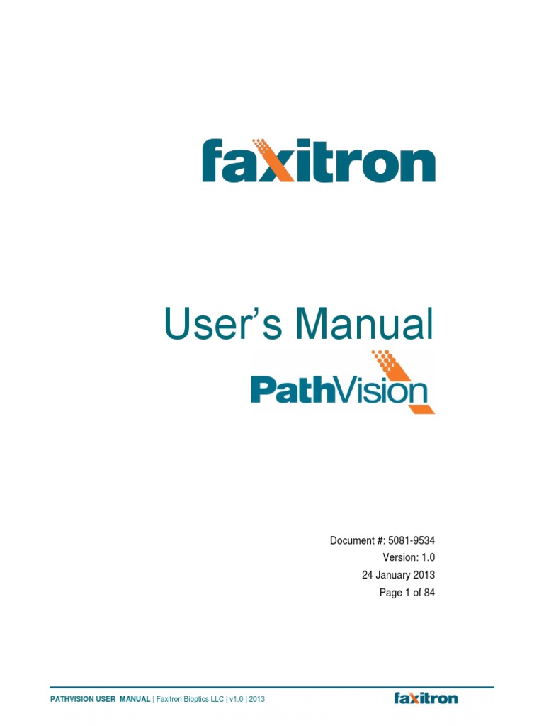 PathVision User's Manual 5081-9534 Rev 1.0 | PDF | Exposure ...