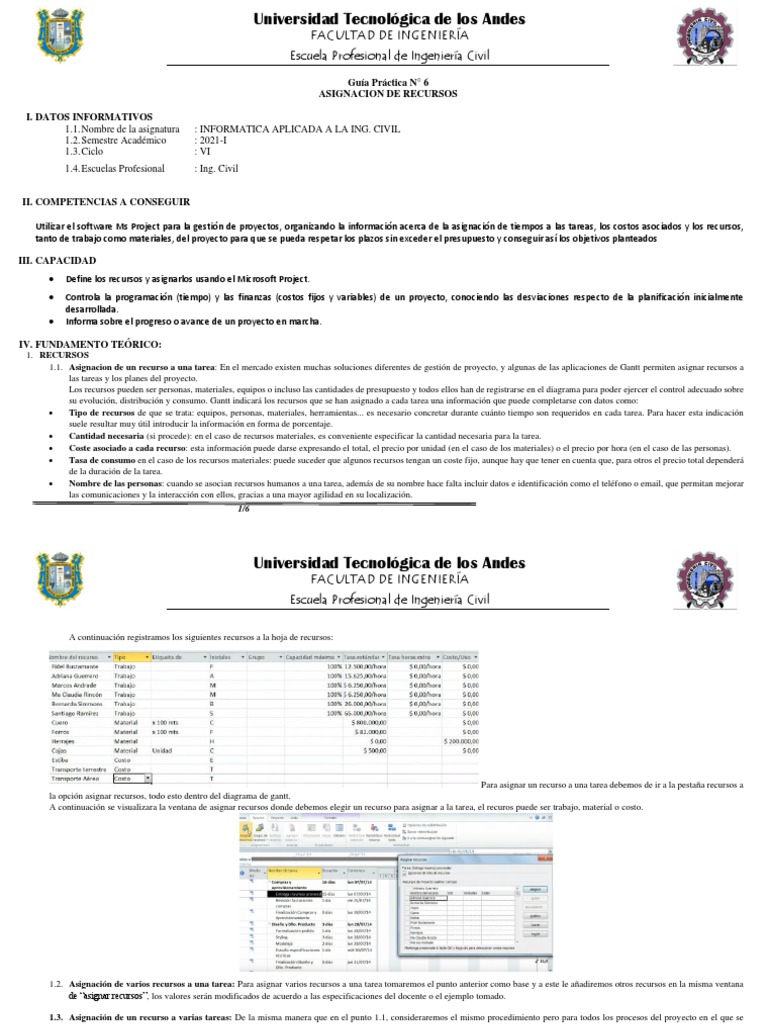GUIA 06 - Asignar Recursos A Proyectos | PDF | Gestión de proyectos ...