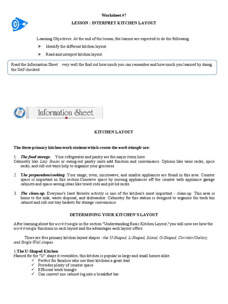 Worksheet#7 | PDF | Kitchen | Pantry