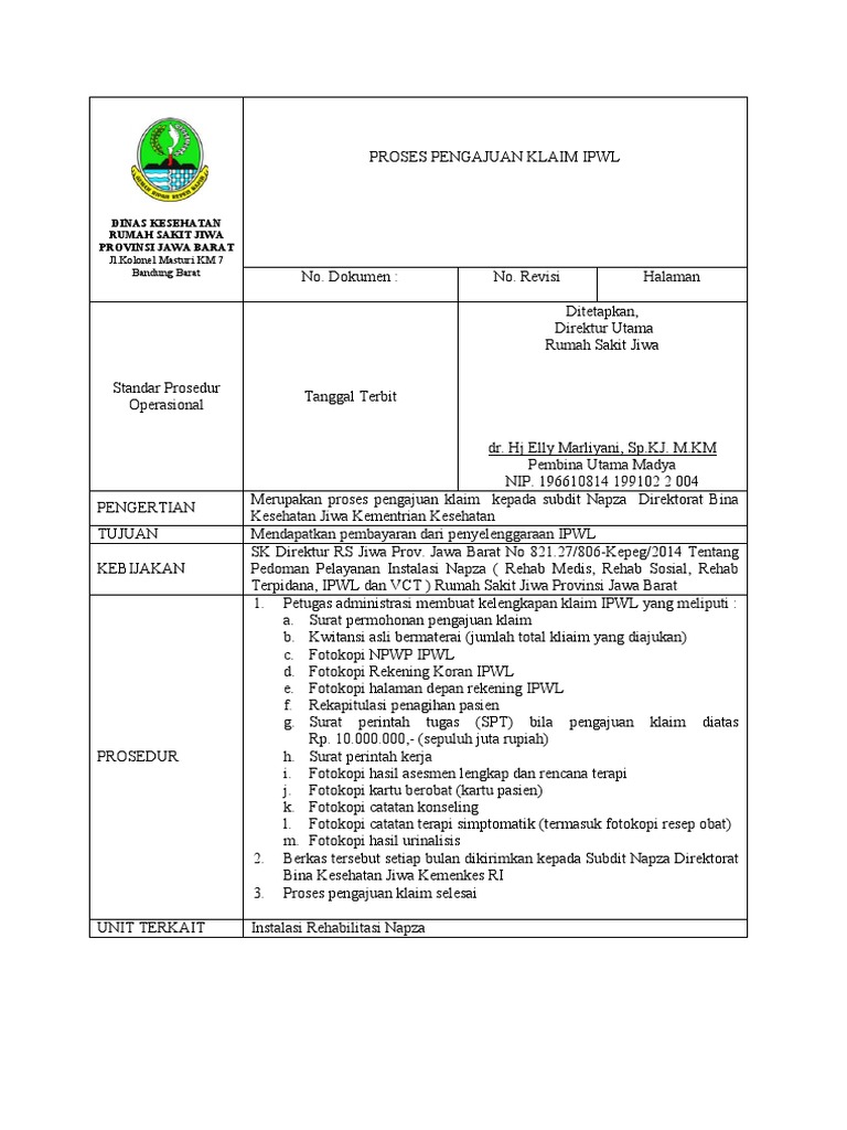 70 Sop Klaim Ipwl | PDF